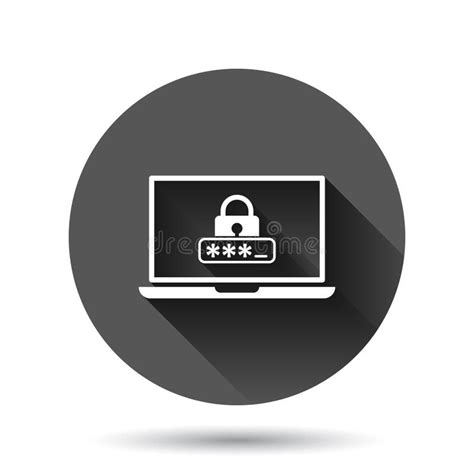 Laptop With Password Icon In Comic Style Computer Access Cartoon Vector Illustration On White