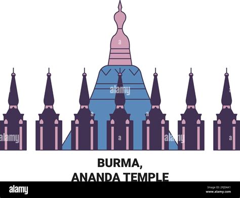 Burma Ananda Temple Travel Landmark Vector Illustration Stock Vector