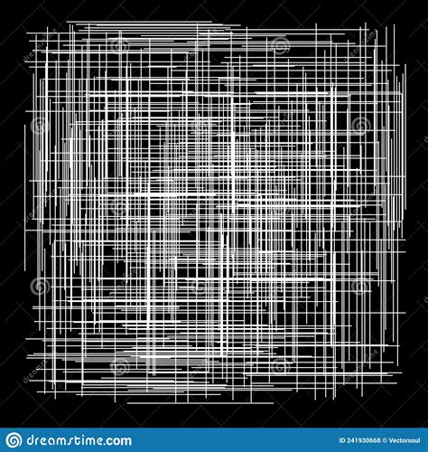 Grid Mesh Of Random Lines Reticle Grating Crosshatch Pattern Texture Stock Vector