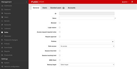 creating a safe — fudo pam 5 0 system documentation