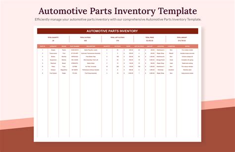 Spreadsheet Spare Parts List Template Excel Free Infoupdate Org