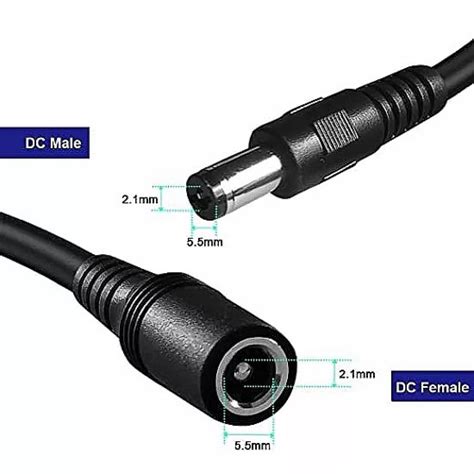 Dc 55x21mm Male To Female Plug Connector Power Extension Cable 1 Meter