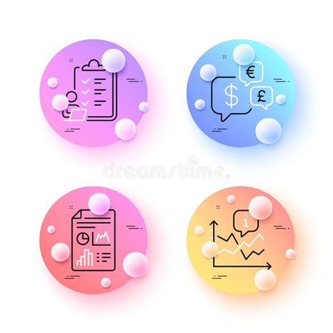 Report Document Chart And Checklist Minimal Line Icons For Web