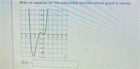 solved write an equation for the polynomial function whose
