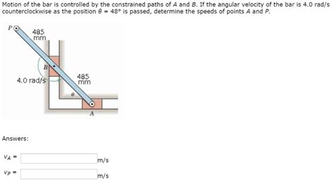 Solved Motion Of The Bar Is Controlled By The Constrained