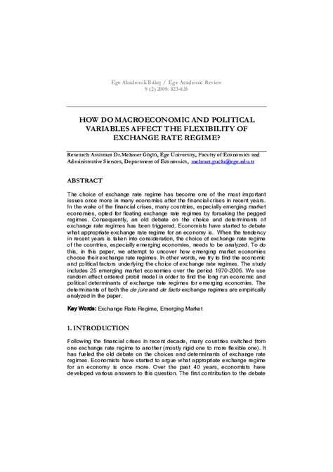 Pdf How Do Macroeconomic And Political Variables Affect The