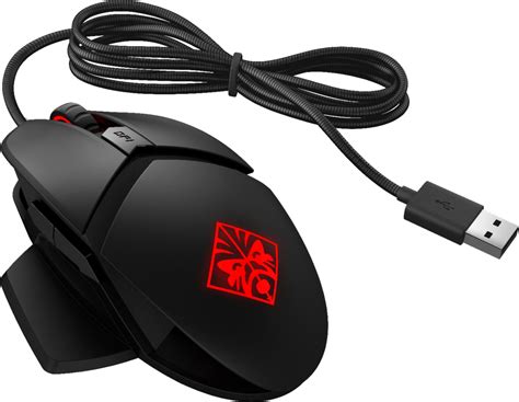 Best Buy HP OMEN Reactor Wired Optical Mechanical Gaming Mouse With RGB Lighting Black 2VP02AA ABL
