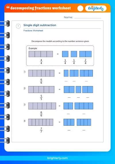 Free Decomposing Fractions Worksheets Pdfs Brighterly