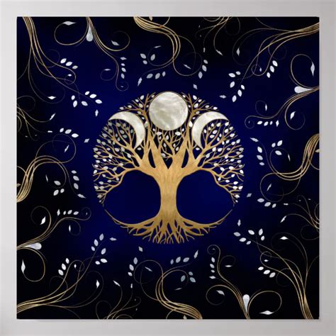 Triple Moon Tree Of Life Ornament Poster Zazzle