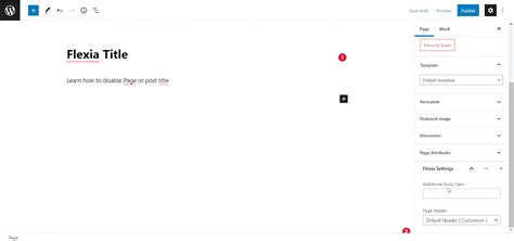 HOW TO HIDE PAGE TITLE FOR A PAGE POST Flexia
