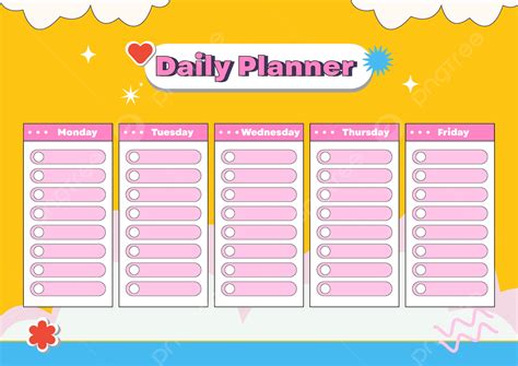 Daily Planner Vector Template Download On Pngtree