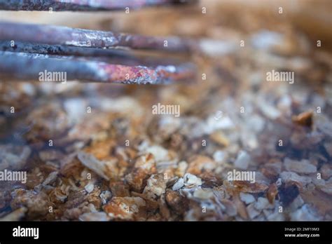 Rusty Metal Texture Rusted Heater Surrounded By Scale Focus On Rust Texture On Metal Heater