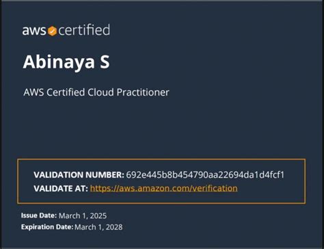 Aws Cloudcomputing Certification Awscertified Learningandgrowing… Abinaya S