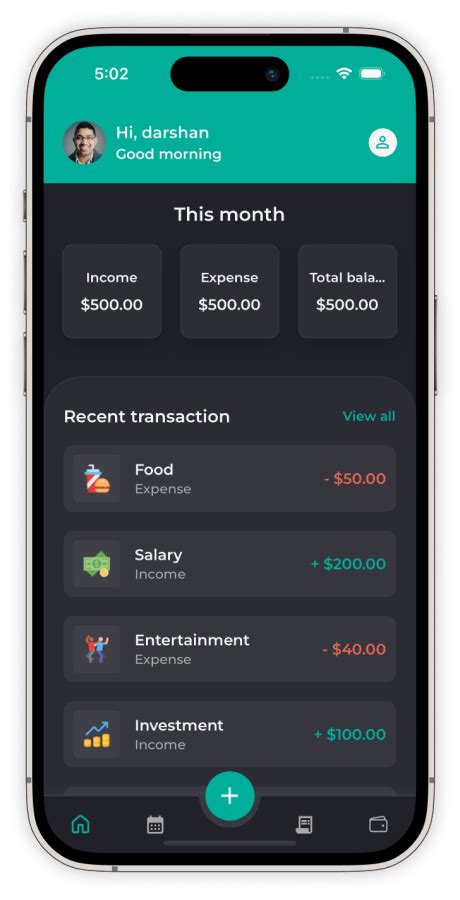 Money Management App Template In React Native Cli Finance App