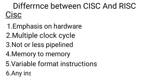 Difference Between Cisc And Risc Cisc Vs Risc Computer Funndamental