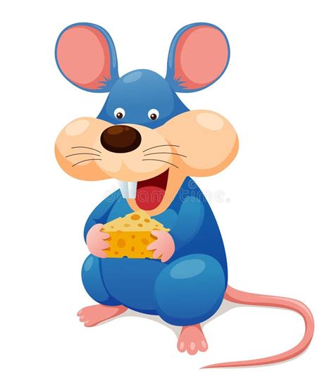 Rat Eating Cheese Stock Vector Illustration Of Curly 26191083