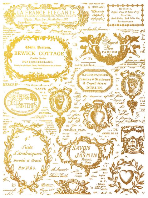 Etiquette Gilded Iod Decor Transfer Ellen J Goods