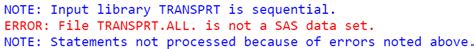 Solved Error File Transprtall Is Not A Sas Data Set Sas Support Communities