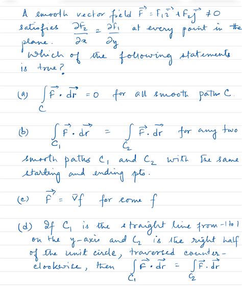 solved a smooth vector field f f1i f2j 0 satiofies