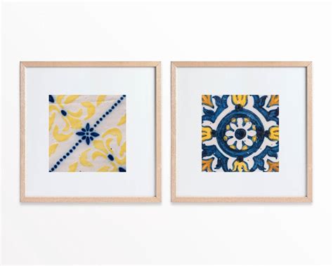 Portugal Tile Lisbon Tile Print Set Of 2 Prints Photography Tile Art