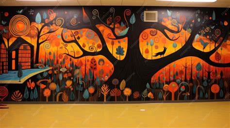 Premium Ai Image School Art Mural Project Collaborative Creativity Leaving A Lasting Mark On