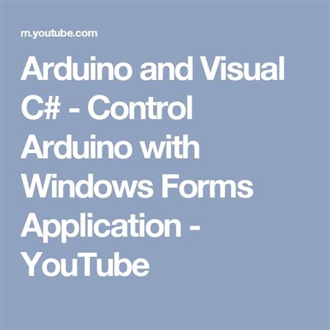 Arduino And Visual C Control Arduino With Windows Forms Application