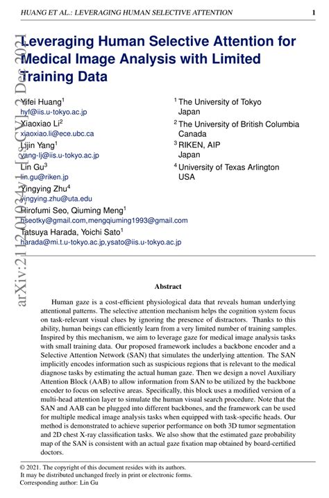 Pdf Leveraging Human Selective Attention For Medical Image Analysis With Limited Training Data