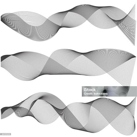 여러 파도 물결 모양의 줄무늬 블렌드 도구를 사용 하 여 만든 디자인 요소를 추상화 합니다 벡터 크리에이 티브 라인 아트입니다