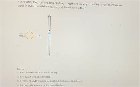 Solved A Conducting Loop Is Sliding Toward A Long Straight Chegg Com