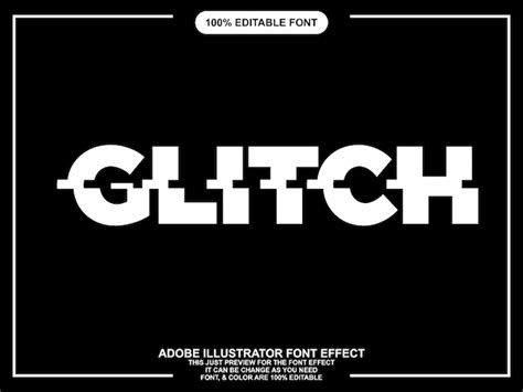 Premium Vector Glitch Text Style Font Effect