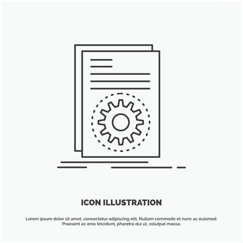 Code Executable File Running Script Icon Line Vector Gray Symbol For Ui And Ux Website Or