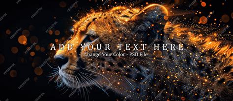 Premium Psd Low Poly Illustration Of The Cheetah With A Golden Dust