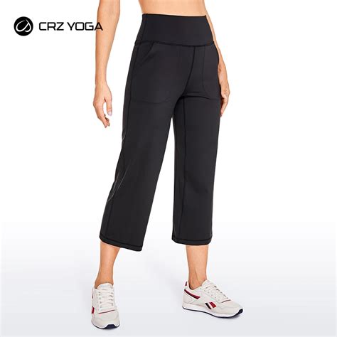 Crz Yoga Frauen Capri Stretchy Breite Bein Jogginghose Mit Taschen