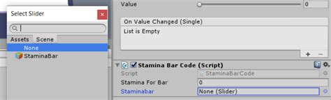 What Am I Doing Wrong When Coding A Stamina Bar Using A Slider In
