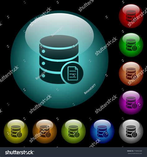 Database Properties Icons Color Illuminated Spherical Stock Vector Royalty Free 779890288