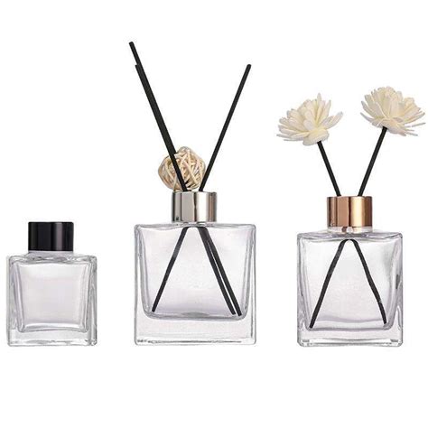 Wholesale Square Clear White Perfume Reed Glass Diffuser Bottle