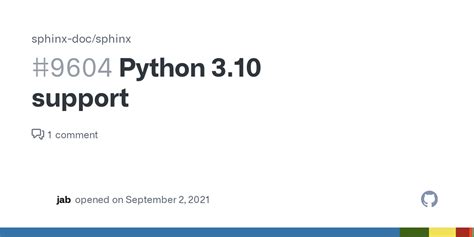 python 3 10 support · issue 9604 · sphinx doc sphinx · github