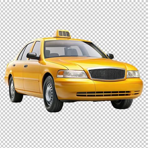 такси на прозрачном фоне Премиум Ai сгенерированный Psd