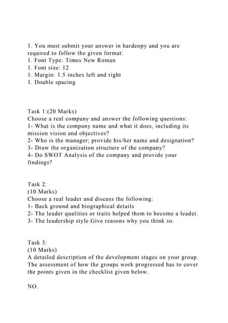 1 You Must Submit Your Answer In Hardcopy And You Are Required Todocx