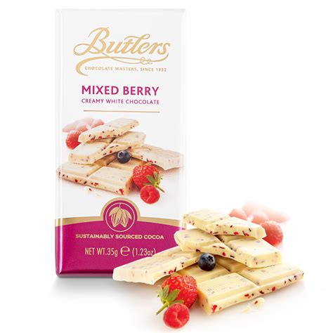 35g White Chocolate Mixed Berries Bars X24 Butlers Chocolates