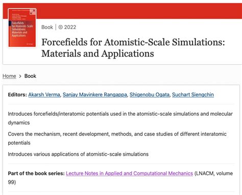 Pdf Forcefields For Atomistic Scale Simulations Materials And Applications
