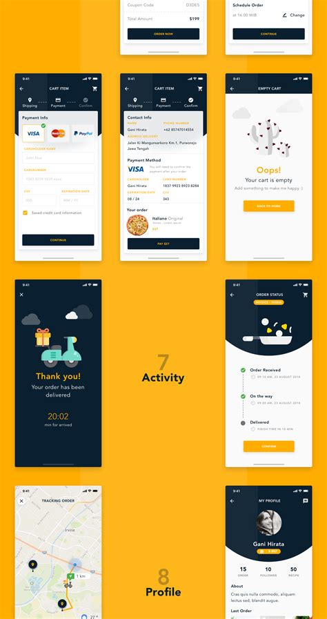 pizzario ui kit — ui kits on ui8 ui kit app design mobile app design