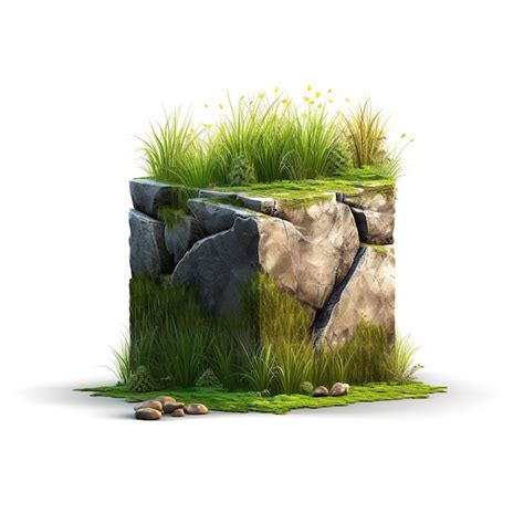 Premium Ai Image Green Grass And Root Isolated On White