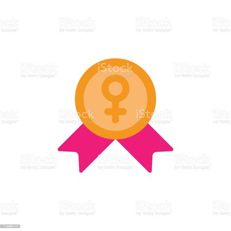 여자의 날 메달 아이콘입니다 색상 여성의 날 아이콘의 요소입니다 프리미엄 품질의 그래픽 디자인 아이콘입니다 징후 및 기호 컬렉션 아이콘 개념에 대한 스톡 벡터 아트 및 기타
