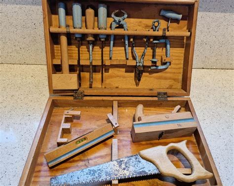 Vintage Handy Andy Carpenters Tool Chest Handy Andy Tool Box Carpenter Vintage Wooden Tool