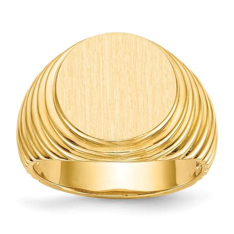14k Yellow Gold Mens Signet Ring