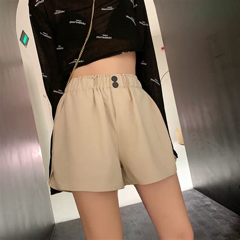 ကျယ်ပြန့်ခြေထောက် ဘောင်းဘီတို Girls High ခါး ဆှဲထား အာရုံ နွေရာသီ 2020 ဒီဇိုင်းသစ် အပွ ဖော်ပ