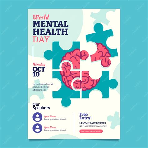 Free Vector World Mental Health Day Flat Design Vertical Flyer Template