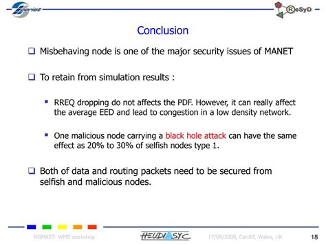 Ppt A Simulation Analysis Of Routing Misbehaviour In Mobile Ad Hoc