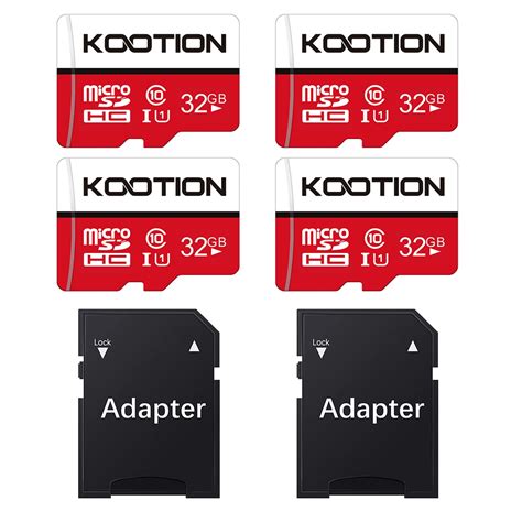 Kootion 4 Pack 32gb Micro Sd Cards High Speed Tf Card With Adapter